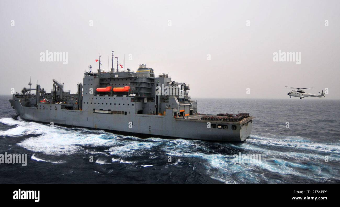 dry cargo and ammunition ship, hose handling, Military Sealift Command ...