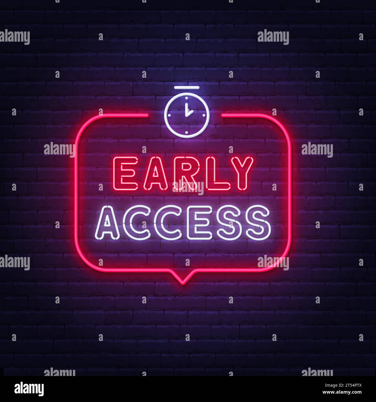 Early Access neon neon sign in the speech bubble on brick wall background Stock Vector Image ...