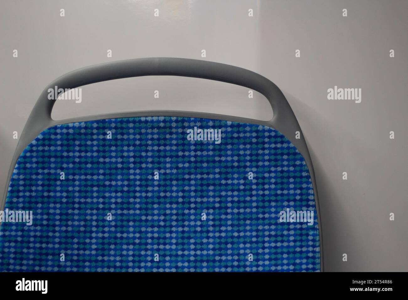 Sitting on the bus. The back of the chair. Seating in transport. The ...