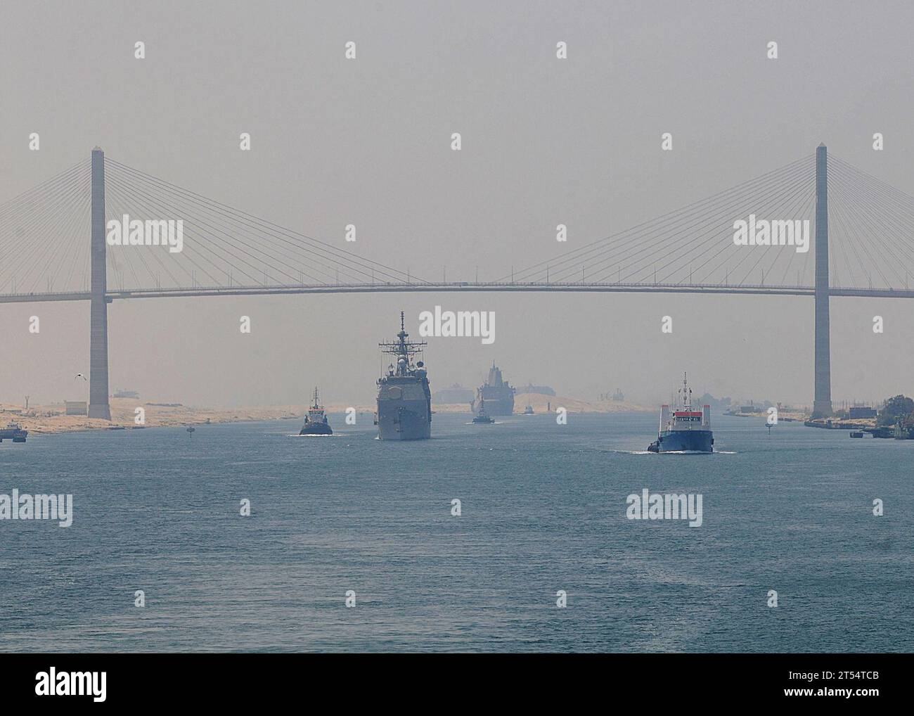 Egyptian-Japanese Friendship Bridge, Suez Canal, Tug Boats, U.S. navy ...