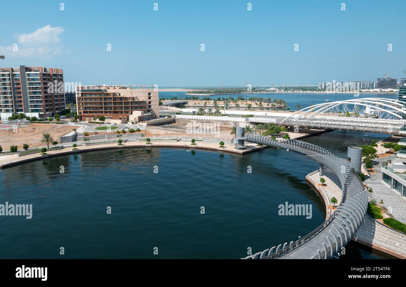High angle view at waterfront of Al Raha beach in Abu Dhabi, United ...