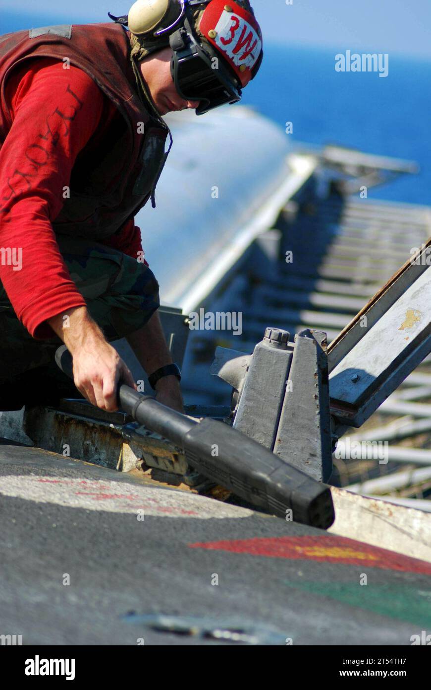 electrical hose, flight deck, North Arabian Sea, Red Shirt, U.S. navy ...
