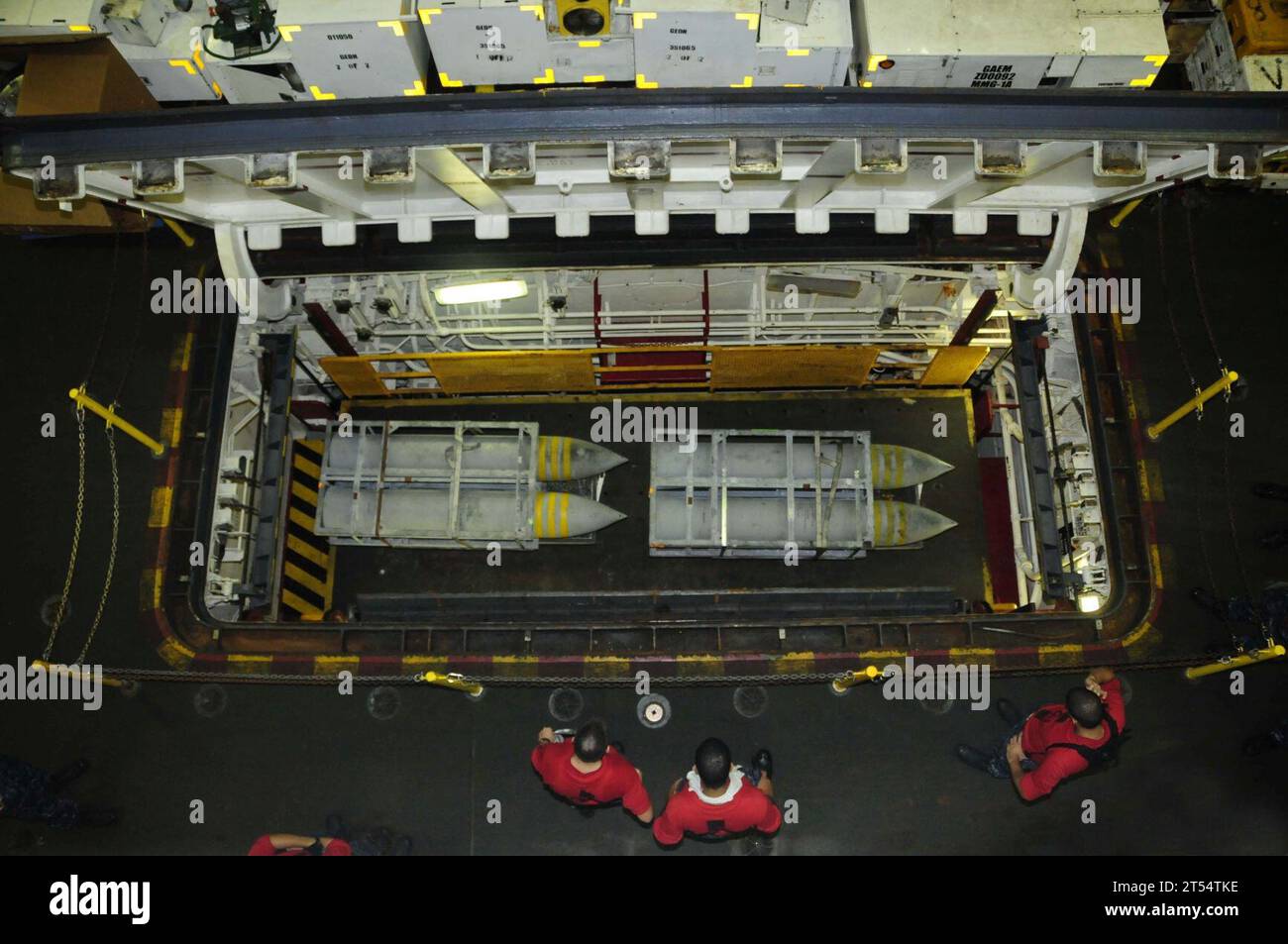 elevator, HANGAR BAY, ordnance, Pacific Ocean, Sailors, U.S. navy , USS ...