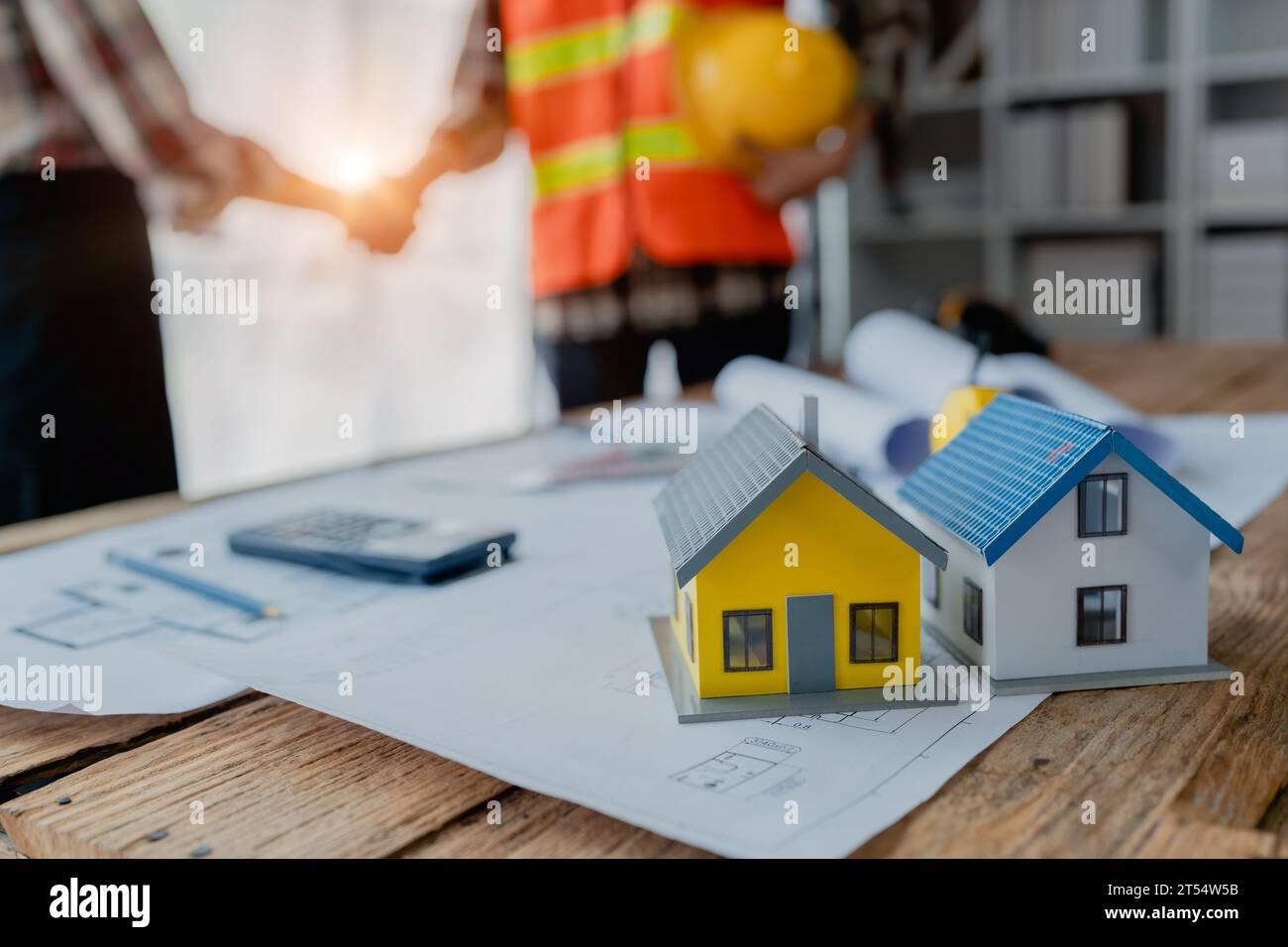 Engineers, designers and interior designers are handshake shack hands ...