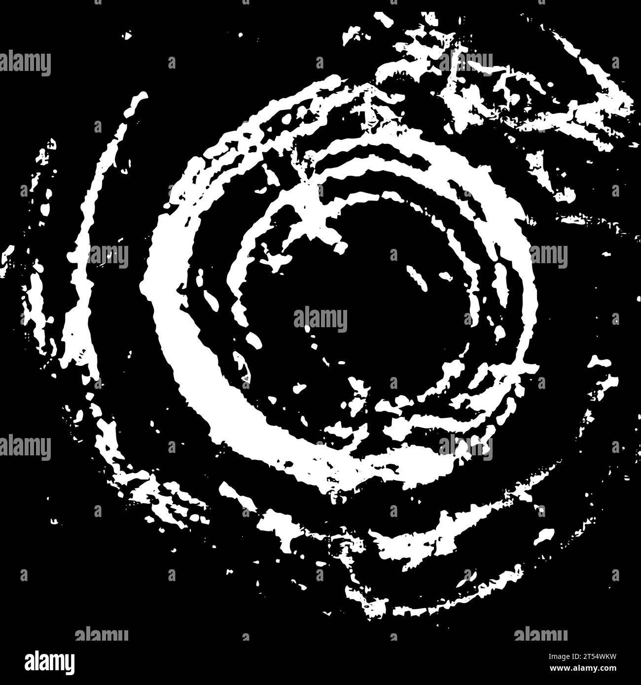 Spots of paint are irregular circles. Abstract black and white ...