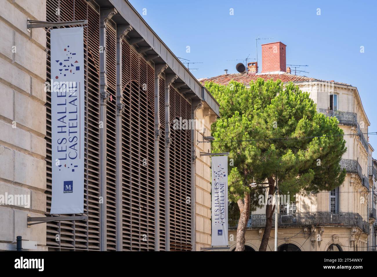 Montpellier, France - 07 23 2023 : Exterior view of Halles Castellane ...
