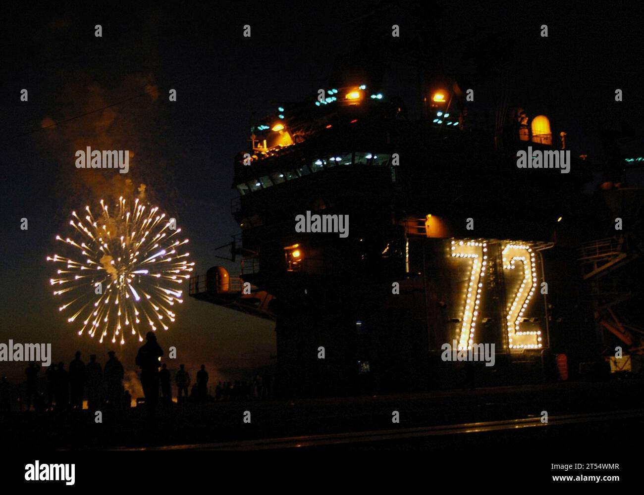 Everett, flight deck, Friends and Family, July 4th firework display ...