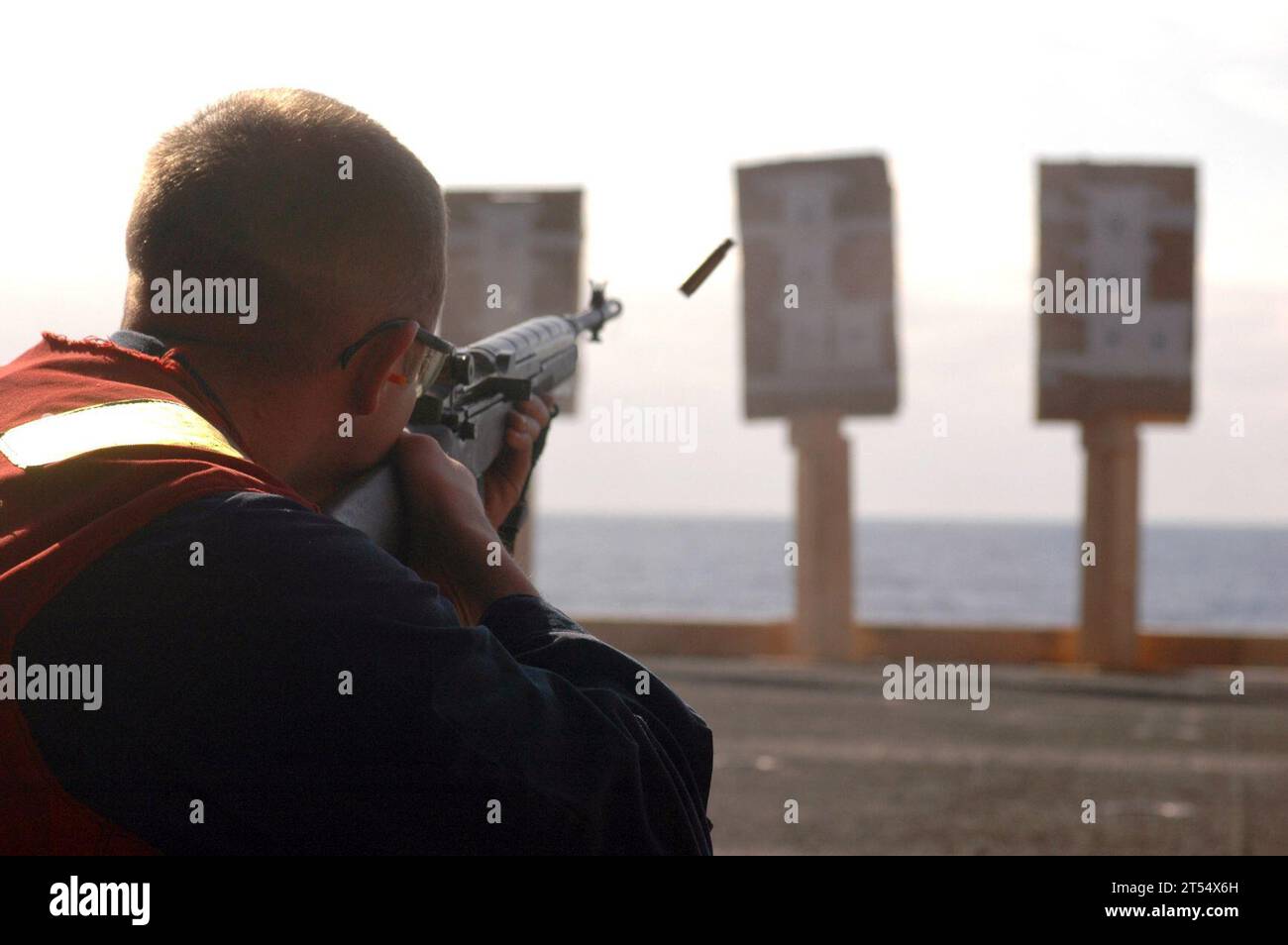 exercise, Live fire, m-14 semi automatic, people, Rifle, Sailor, USS ...