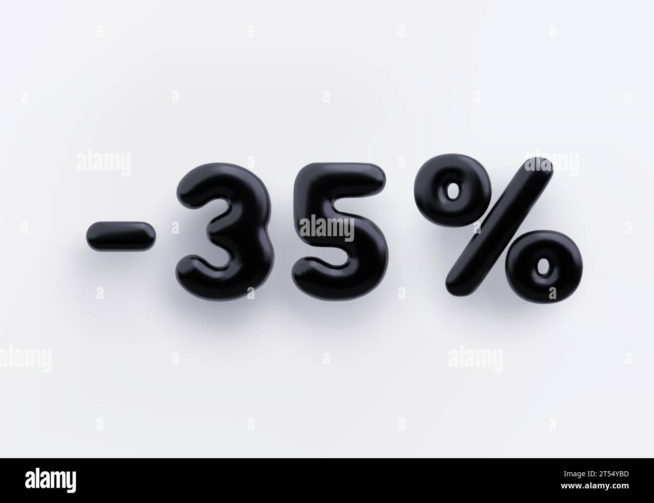Black 3D discount sign minus 35 percent on a white background Stock ...