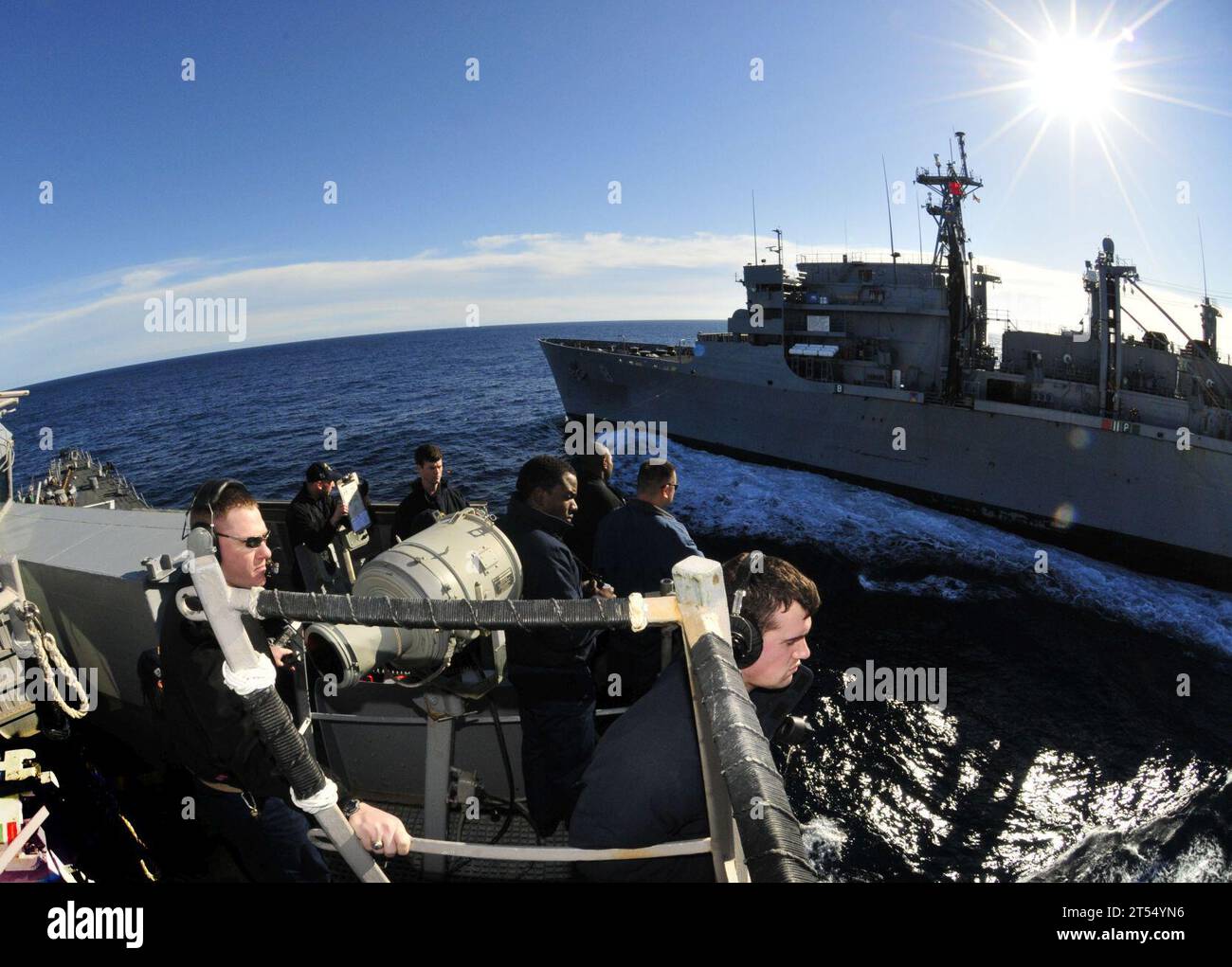 fast combat support ship, Guided-Missile Destroyer, Military Sealift Command, navy, refueling at ...