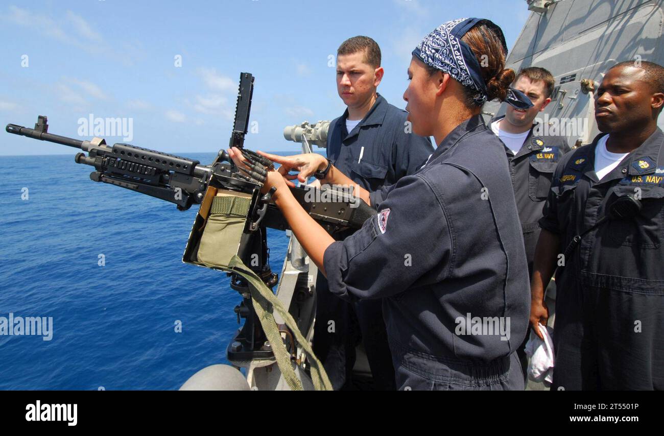 female, M240 machine gun, navy, people, training, U.S. Navy, USS ...