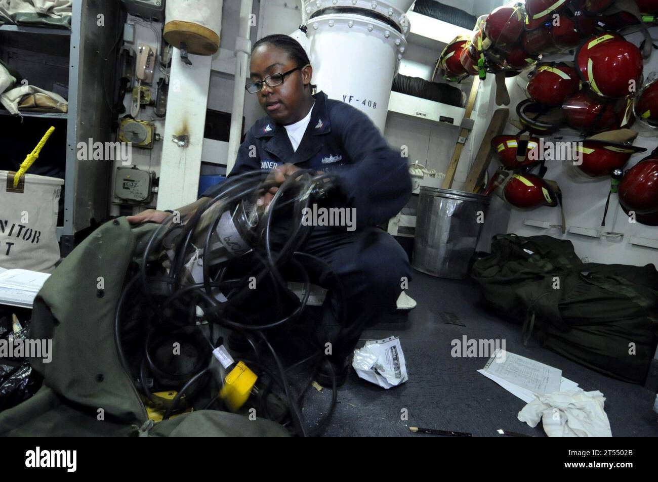 female, inventory, repair locker, Sailor Stock Photo - Alamy