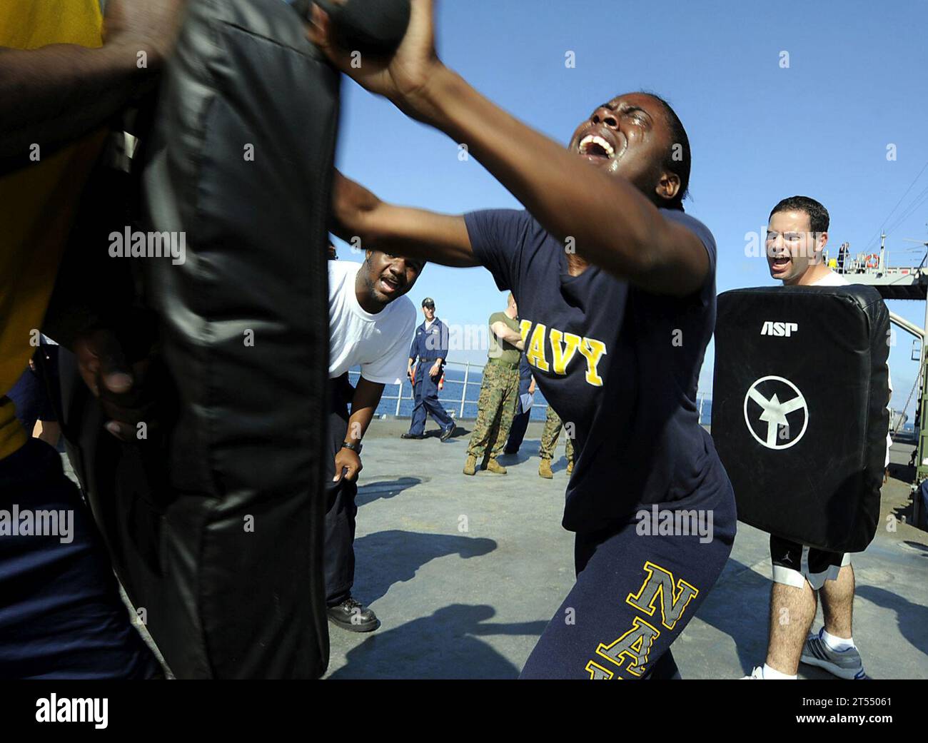 female, OC spray, Sailors, training Stock Photo - Alamy