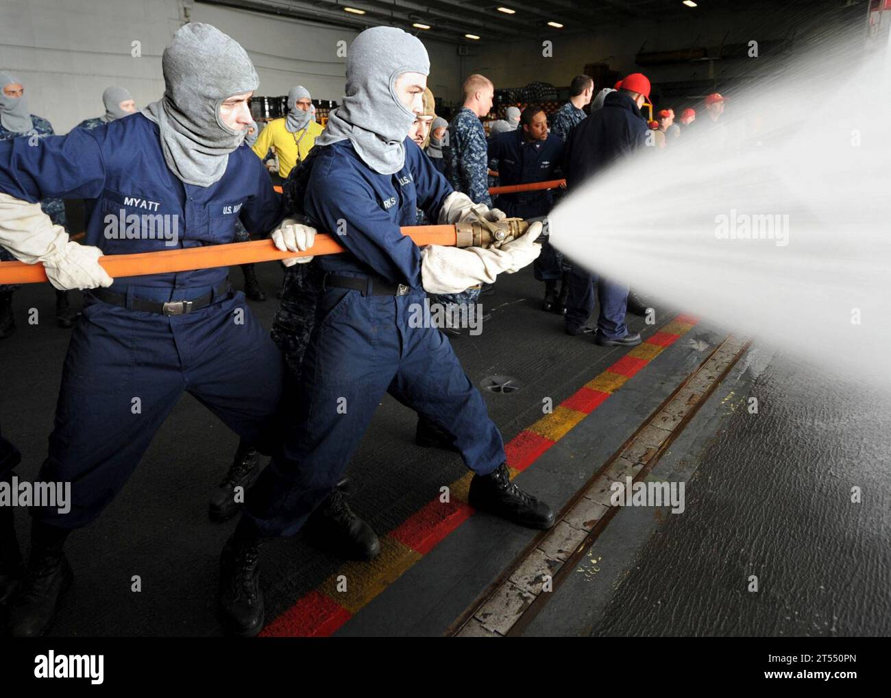 fire hose handling techniques, Pacific Ocean, Sailors, U.S. navy , USS ...