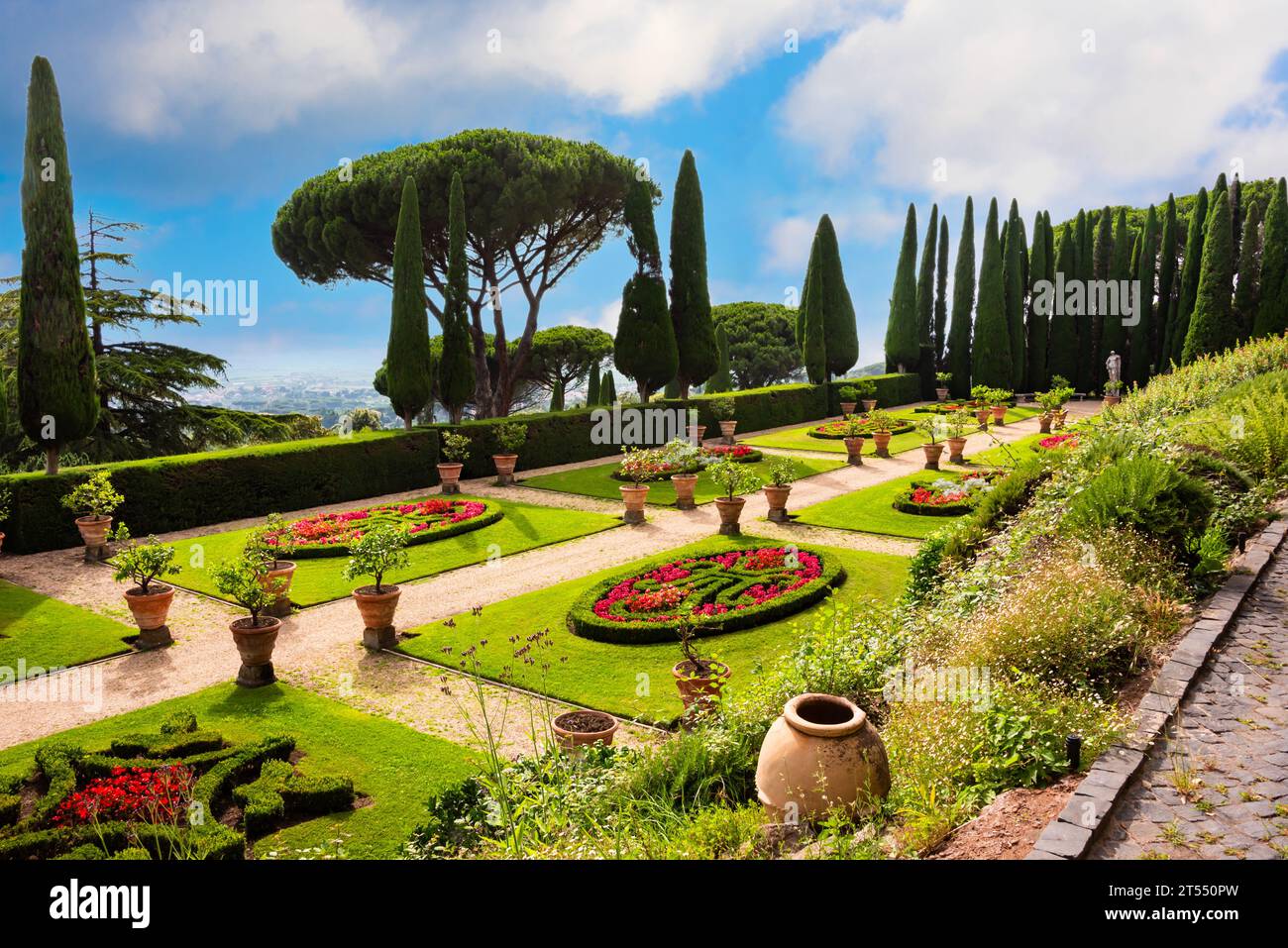 Park in Italy, landscape design of the papal garden Stock Photo - Alamy