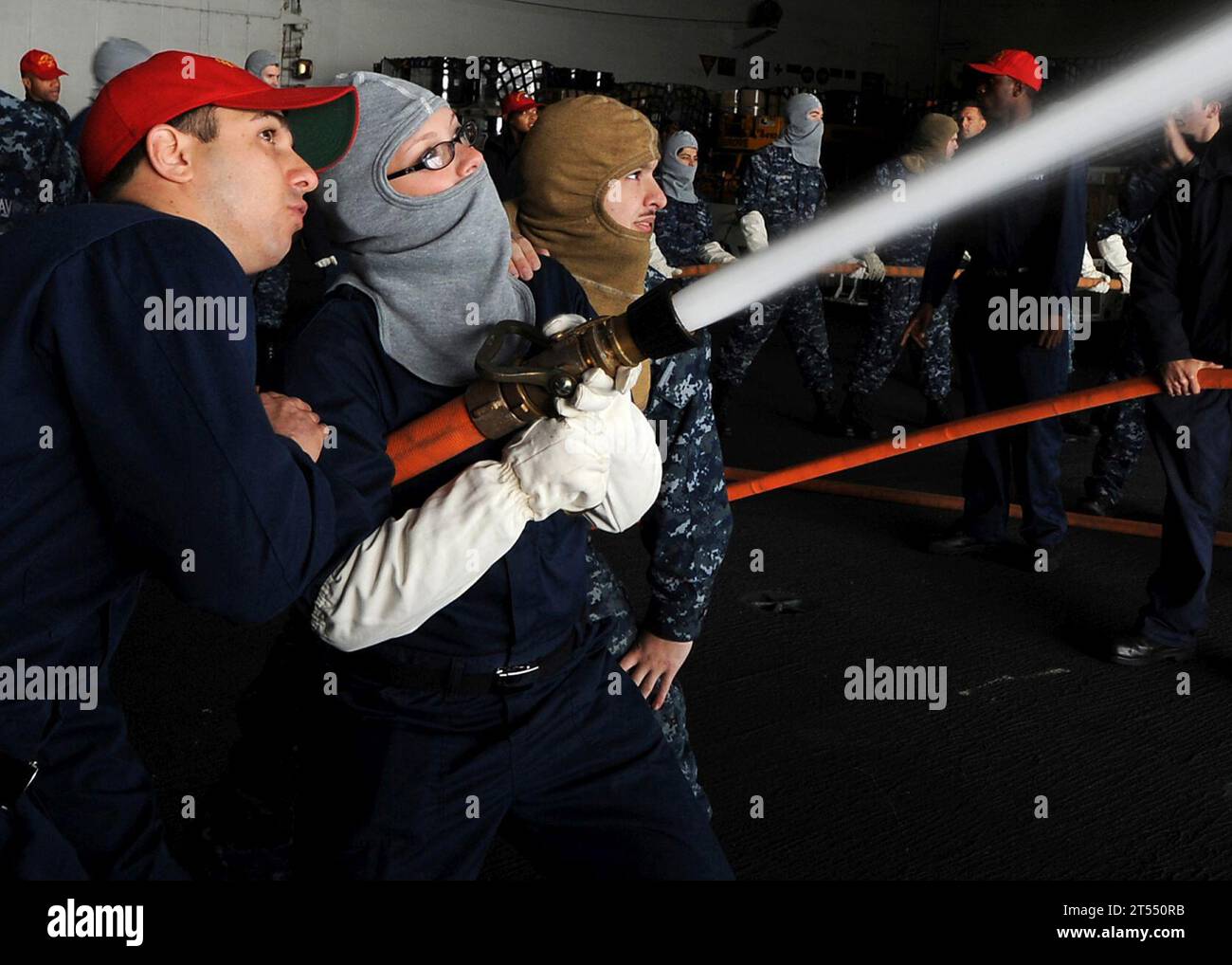 fire hose handling techniques, Pacific Ocean, Sailors, U.S. navy , USS ...