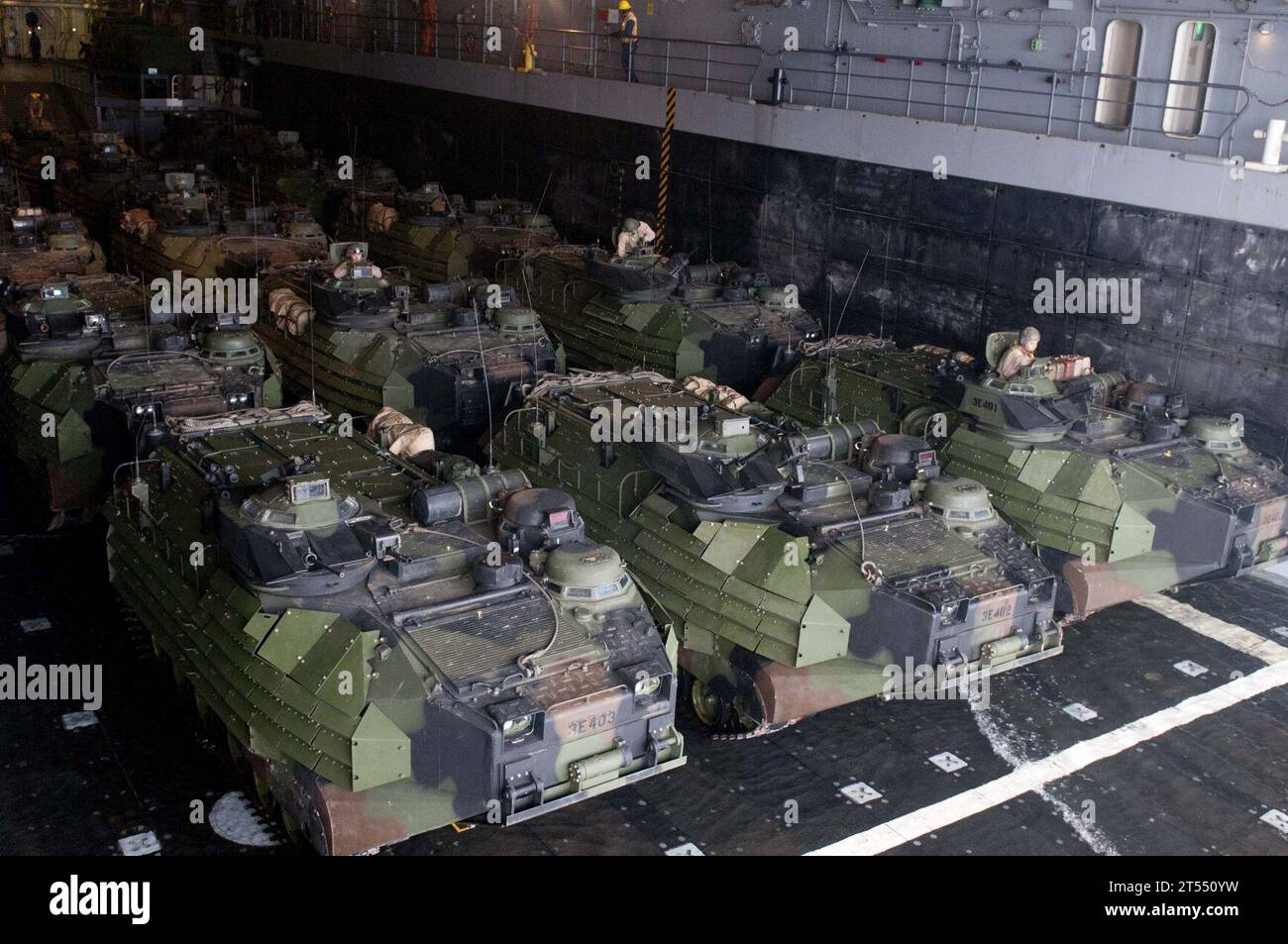 firefighting, flight deck, LCAC, U.S. Navy, USMC, USS New Orleans Stock ...