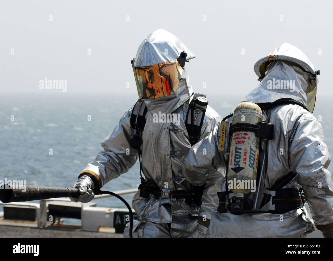 firefighting, flight deck, Safety, training Stock Photo - Alamy