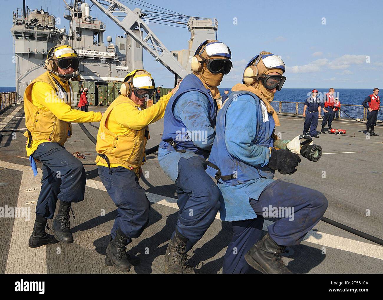 firefighting, flight deck, navy, training, U.S. Navy, USS Ashland (LSD ...