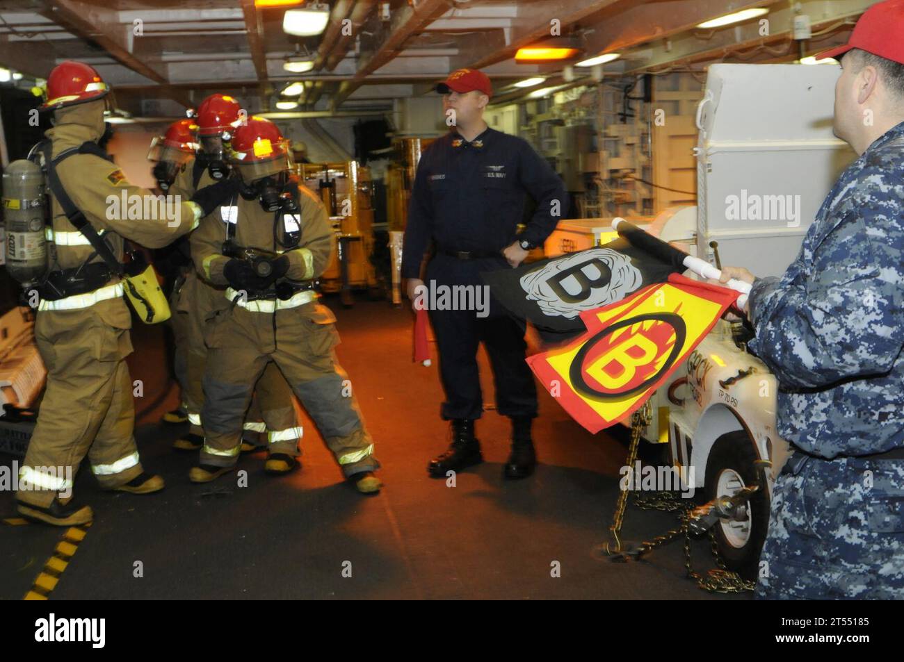 firehose, gq, Sailor, SCBA, training, U.S. Navy, USS Enterprise (CVN 65 ...