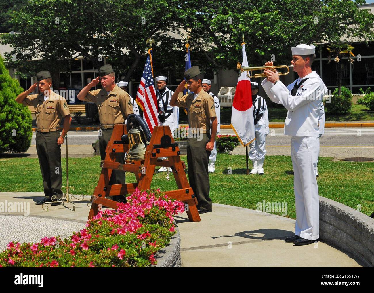 flags, Fleet Activities Yokosuka, Marines, music, Sailors, taps, USS ...