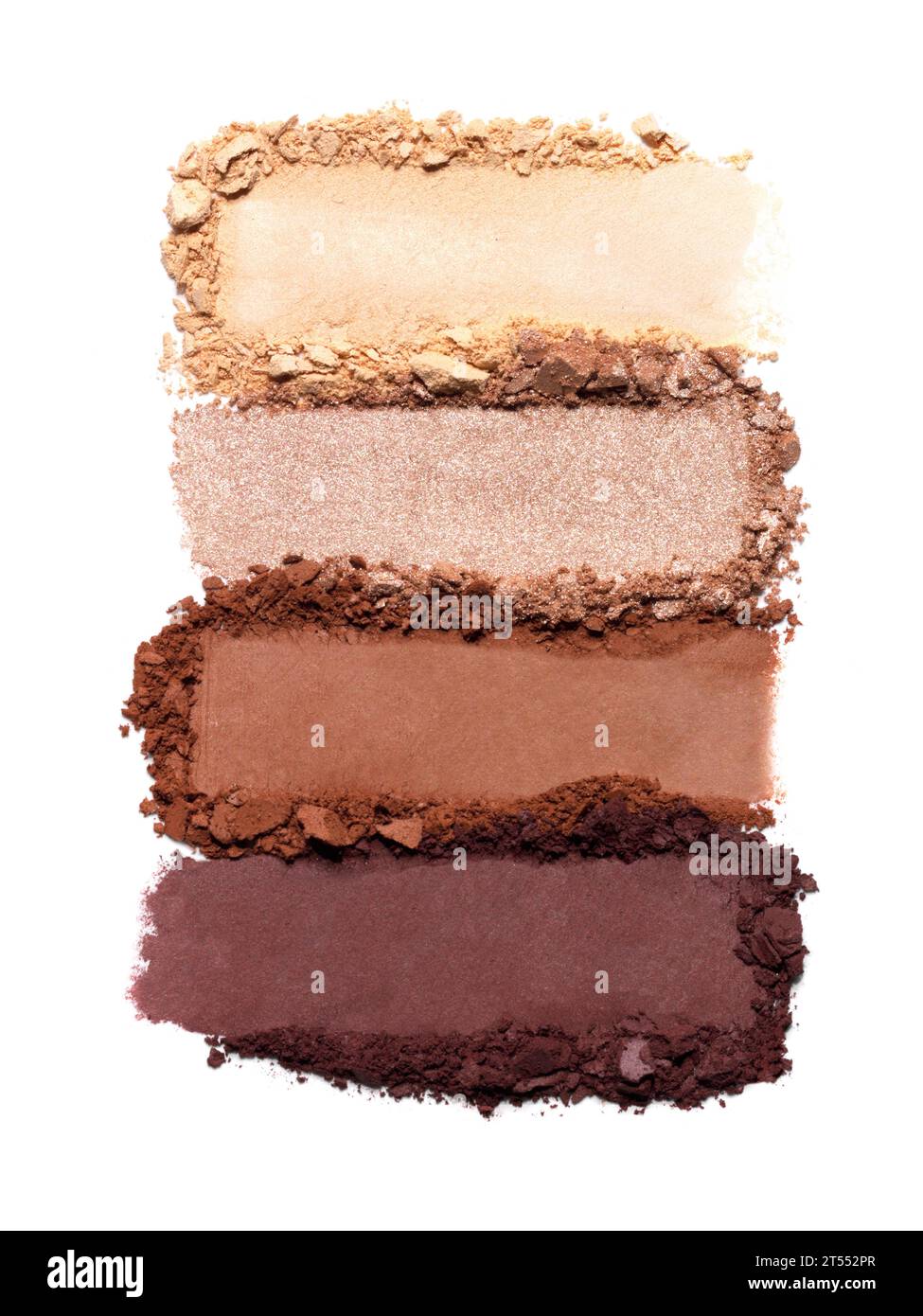 Range of eyeshadow texture swipe isolated on white background. Cosmetic ...