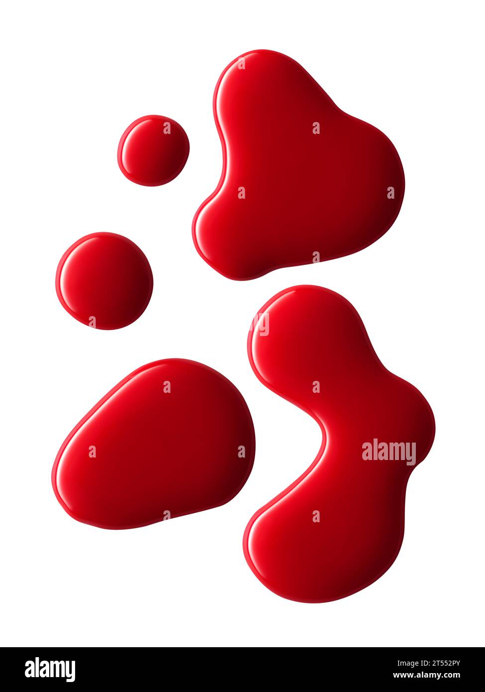 Red nail polish composition, drops of texture isolated on white ...
