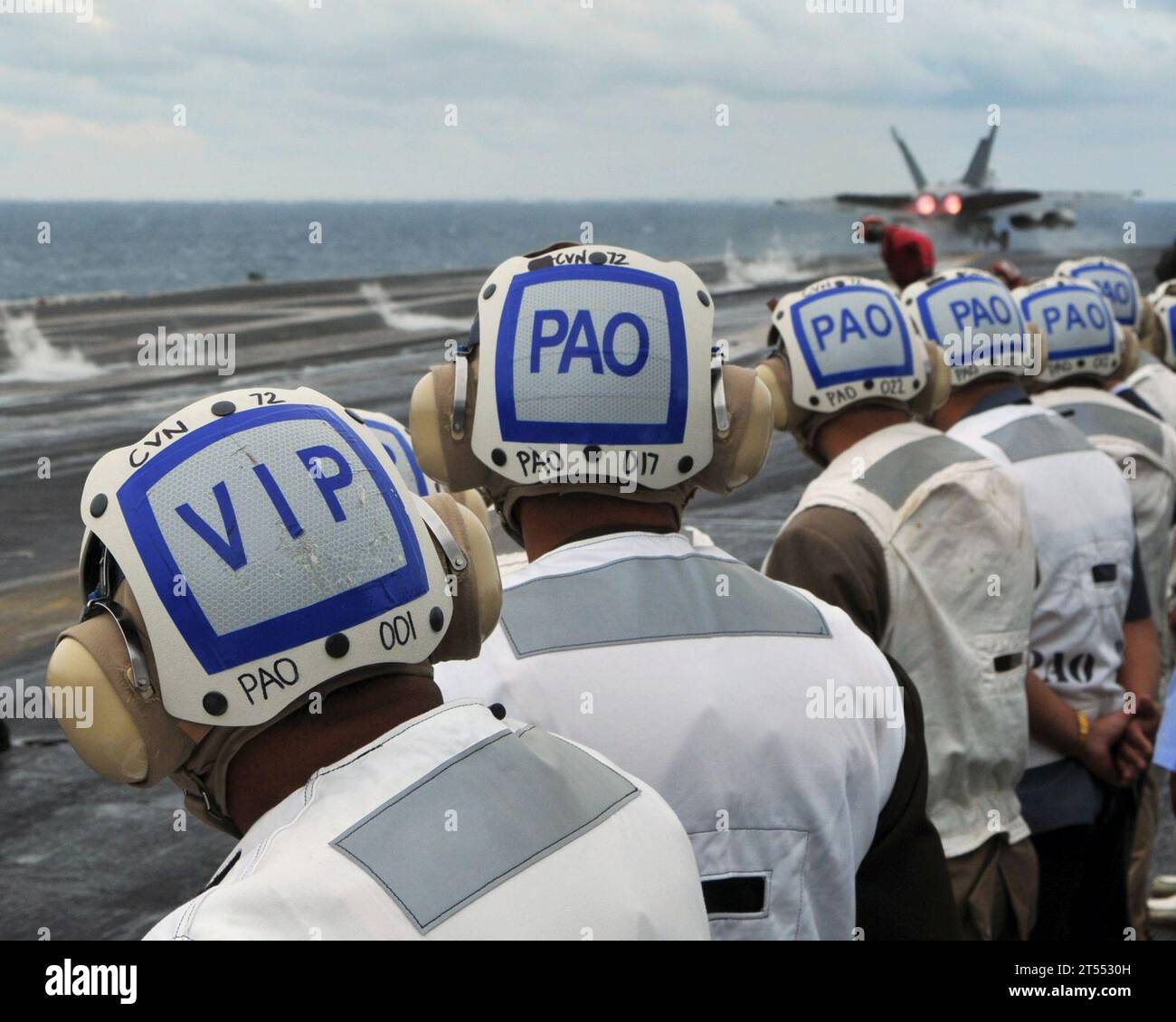flight deck, foreign, media, vip, WHITE VEST Stock Photo - Alamy