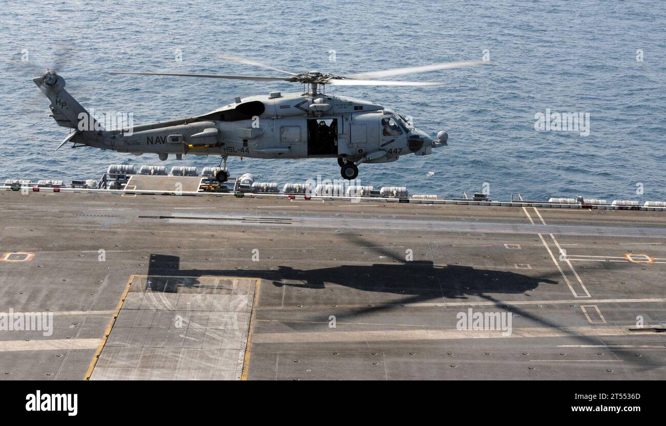 flight deck, Helicopter Anti-Submarine Squadron Light (HSL) 44, Red Sea ...