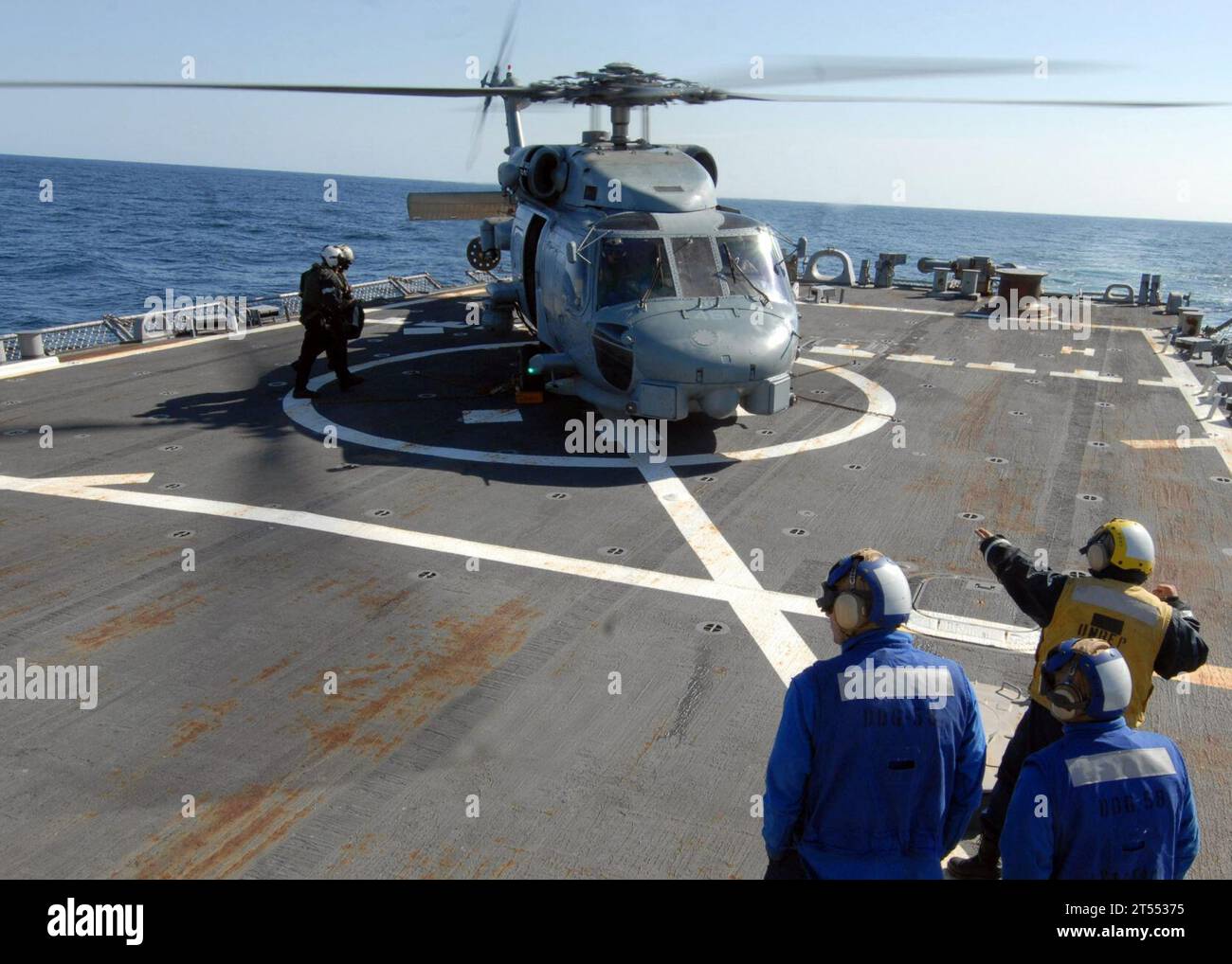 flight deck, helicopter, landing, Sailor, USS Laboon (DDG 58 Stock ...