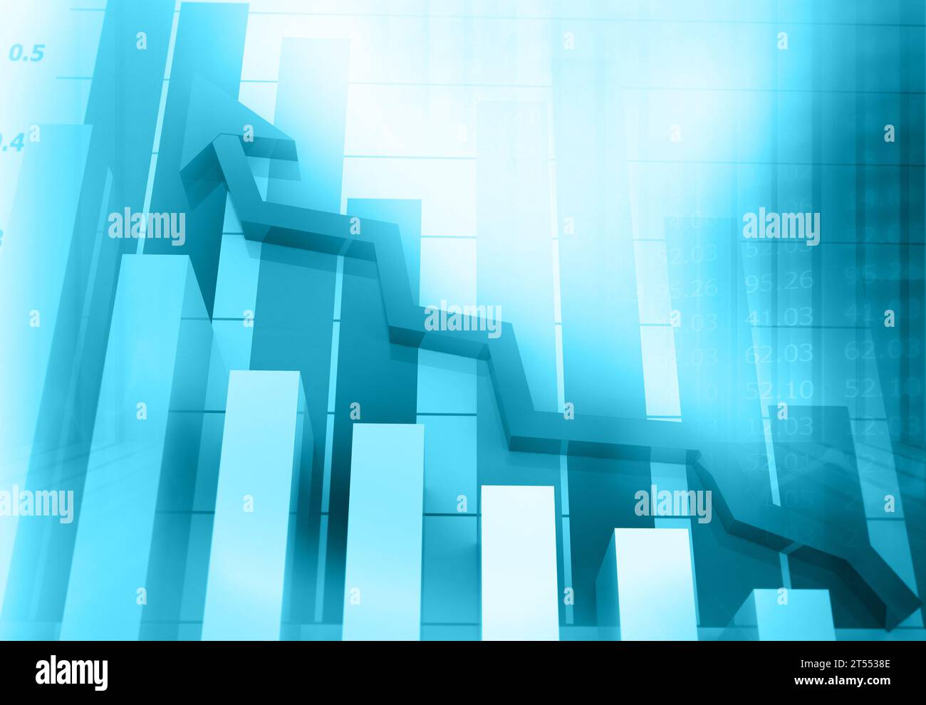 Finance background with abstract Growth graph chart. 3d illustration ...