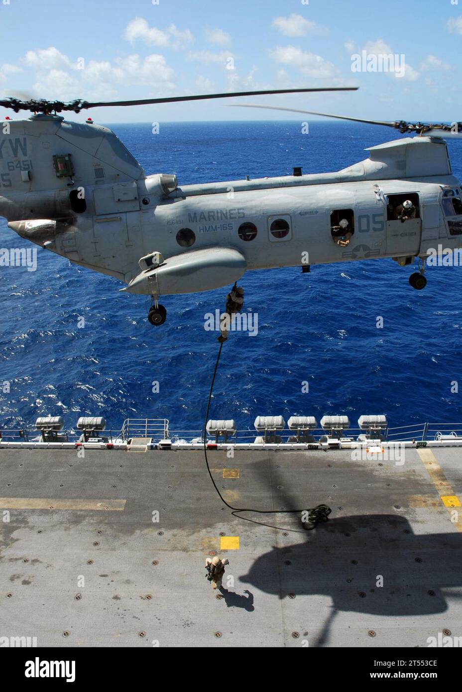 flight deck, helo, Marines, rappel, training Stock Photo - Alamy
