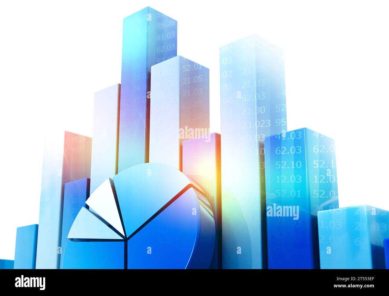 Finance background with abstract Growth graph chart. 3d illustration ...