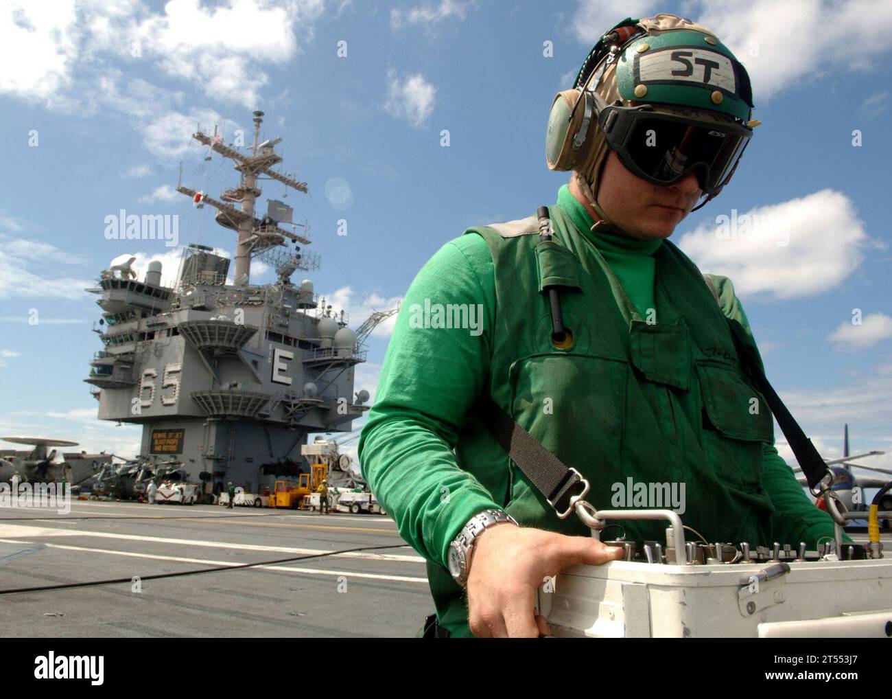 flight deck, Mode-4 control box, Sailor Stock Photo - Alamy