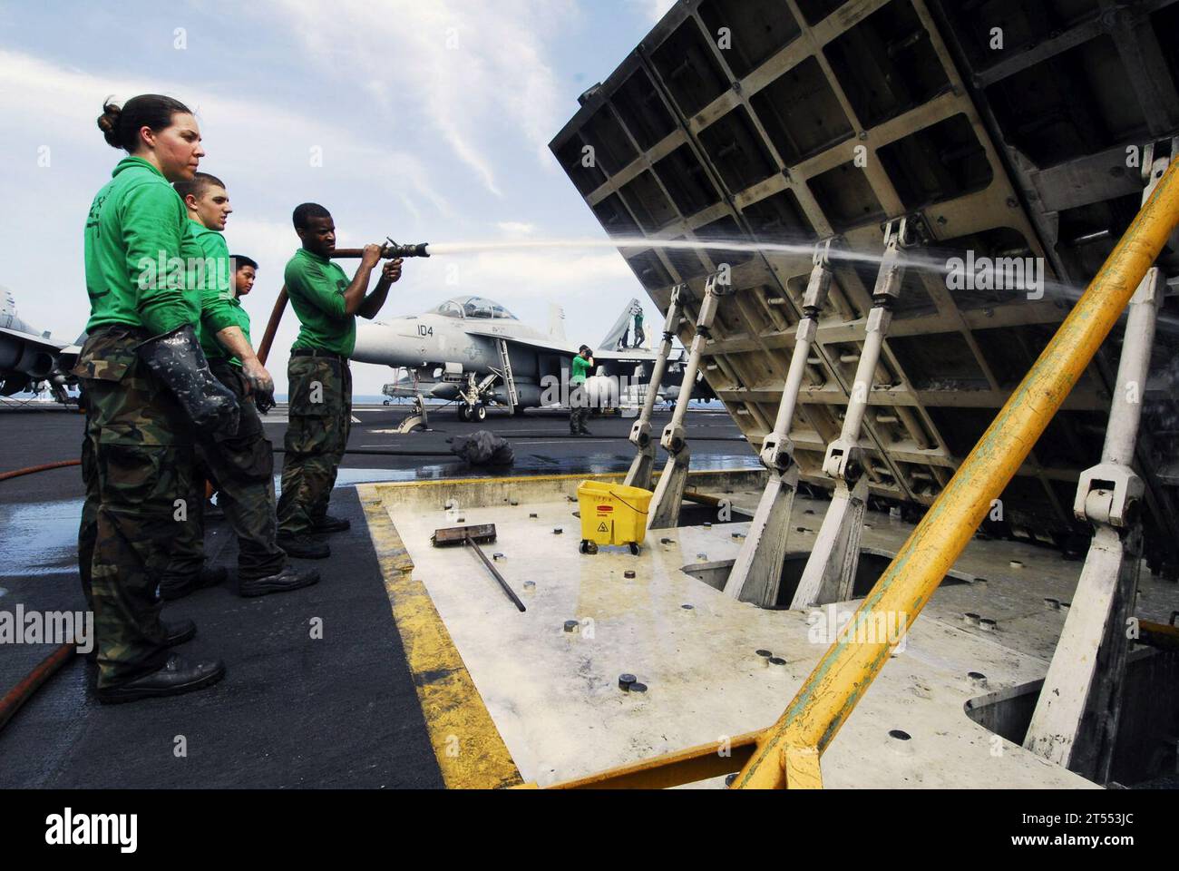 flight deck, jet-blast deflector, Sailors, USS John C. Stennis (CVN 74 ...
