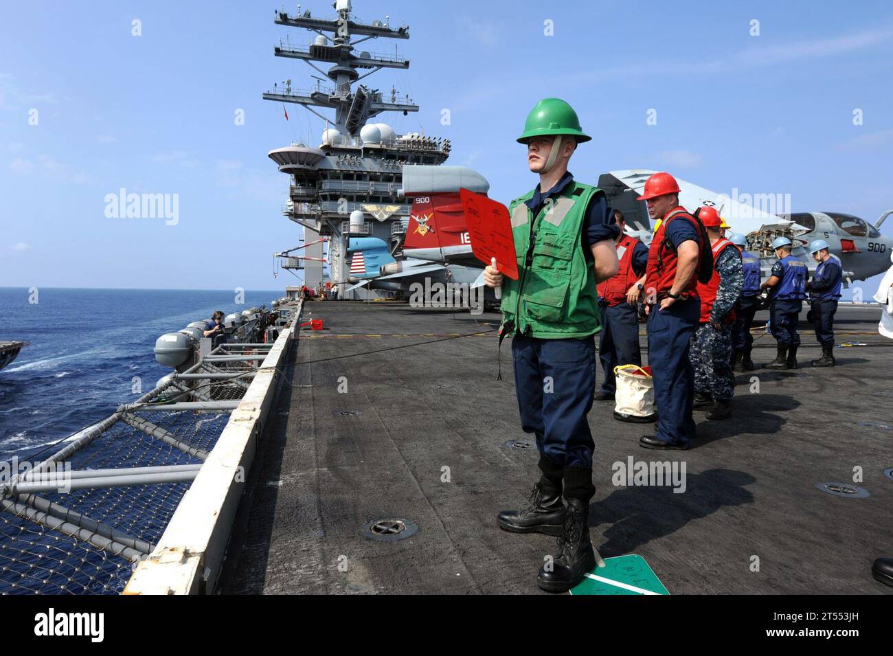 flight deck, LINE, line handlers, RAS, replenishment, shot, Signal, U.S ...