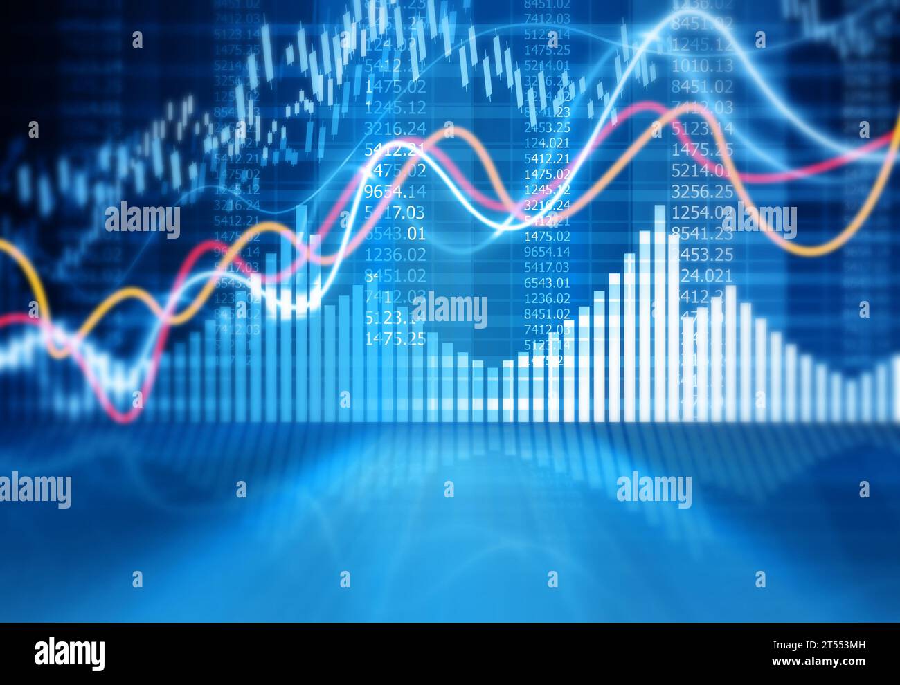 stock market finance graph background with abstract Growth graph chart ...