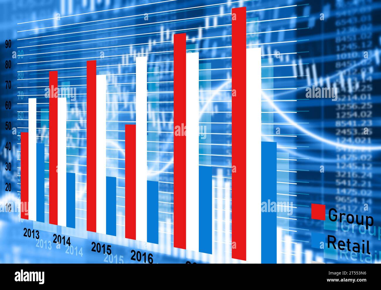 stock market finance graph background with abstract Growth graph chart ...