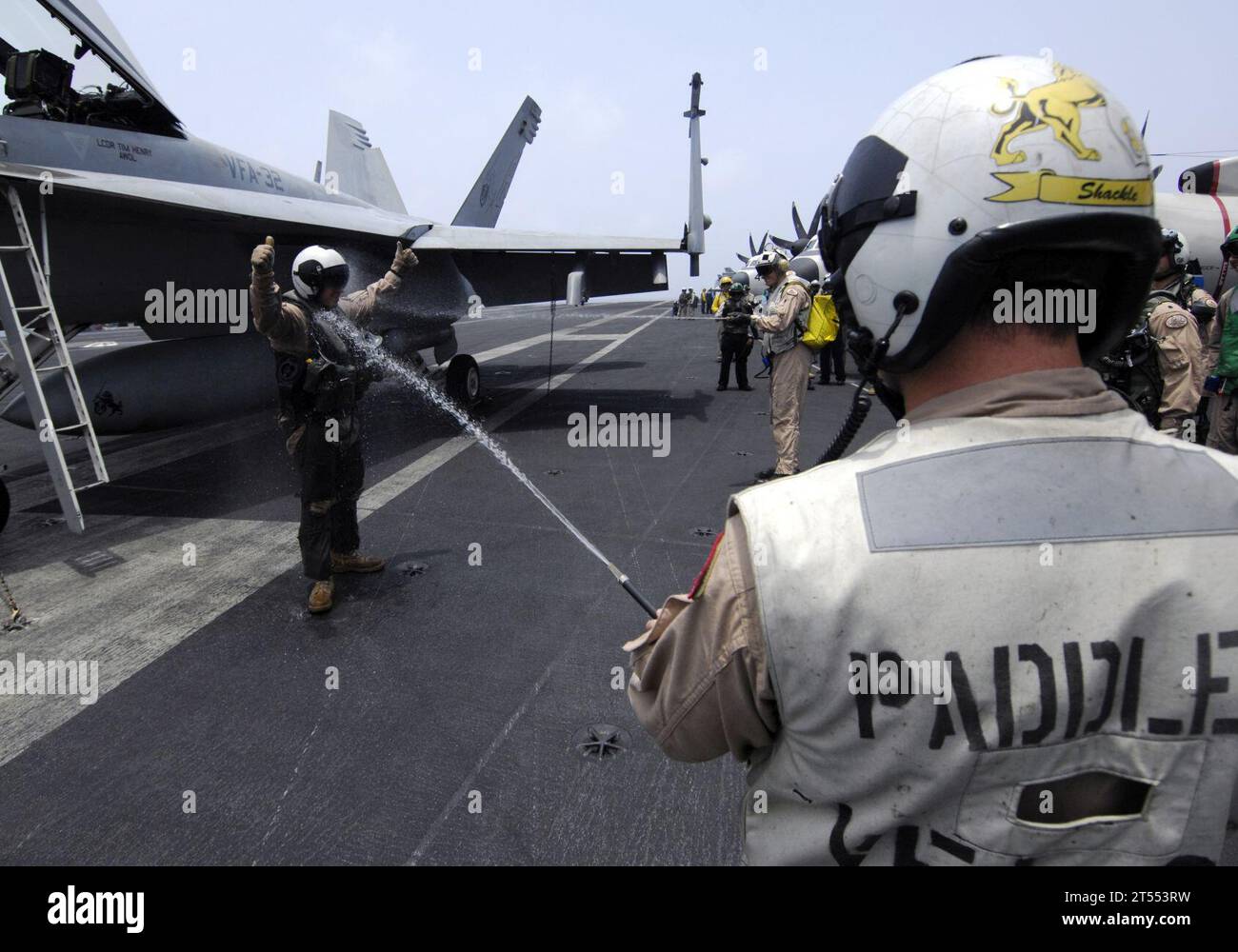 flight deck, Sailors, Strike Fighter Squadron (VFA) 32, Swordsmen, USS ...