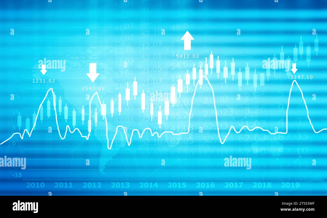 stock market finance graph background with abstract Growth graph chart ...