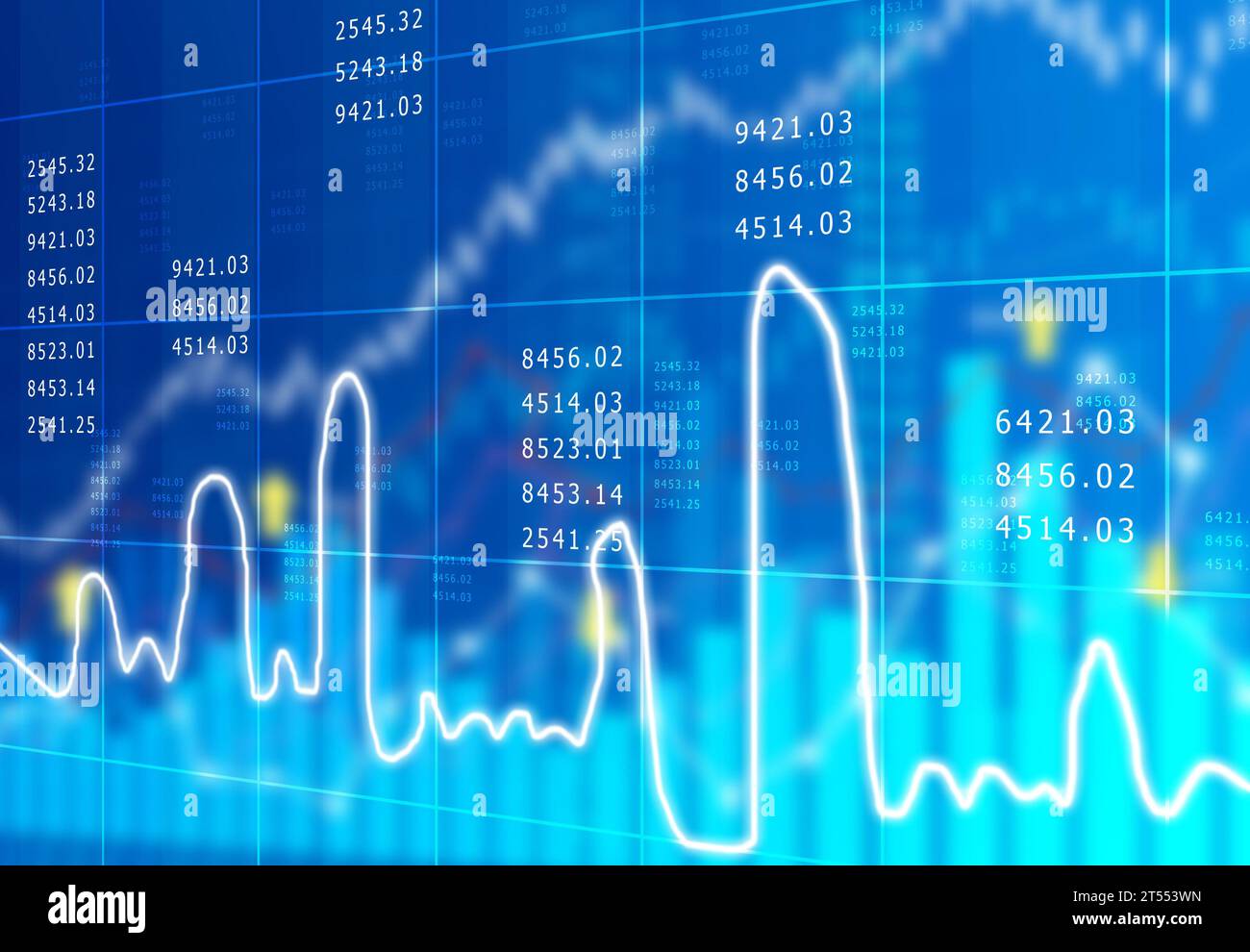 stock market finance graph background with abstract Growth graph chart ...