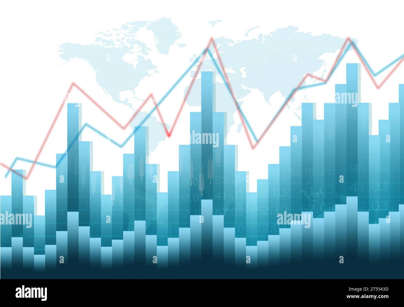 Stock market finance graph background with abstract Growth graph chart ...