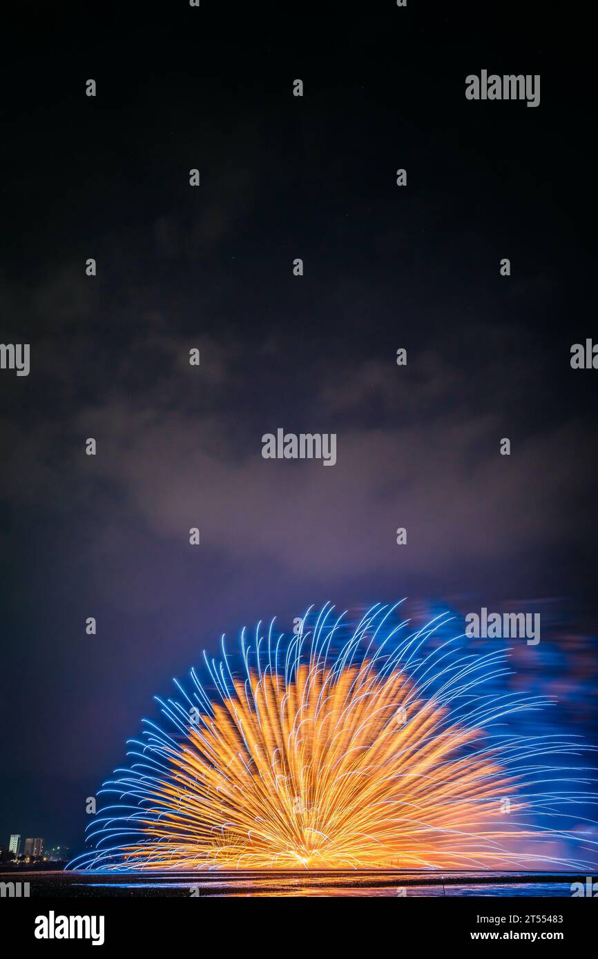 Lake Suwa Fireworks Display Stock Photo - Alamy