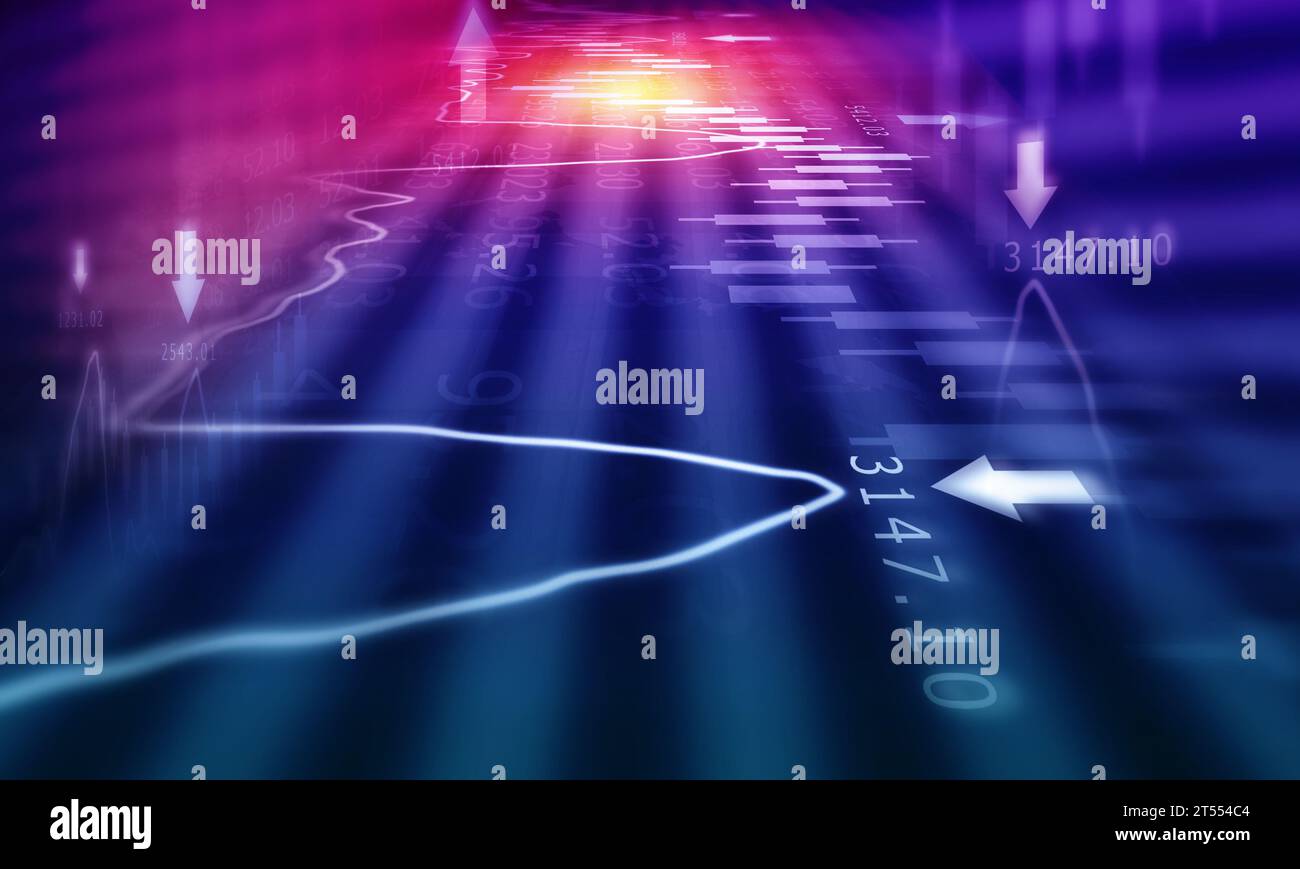 stock market finance graph background with abstract Growth graph chart ...