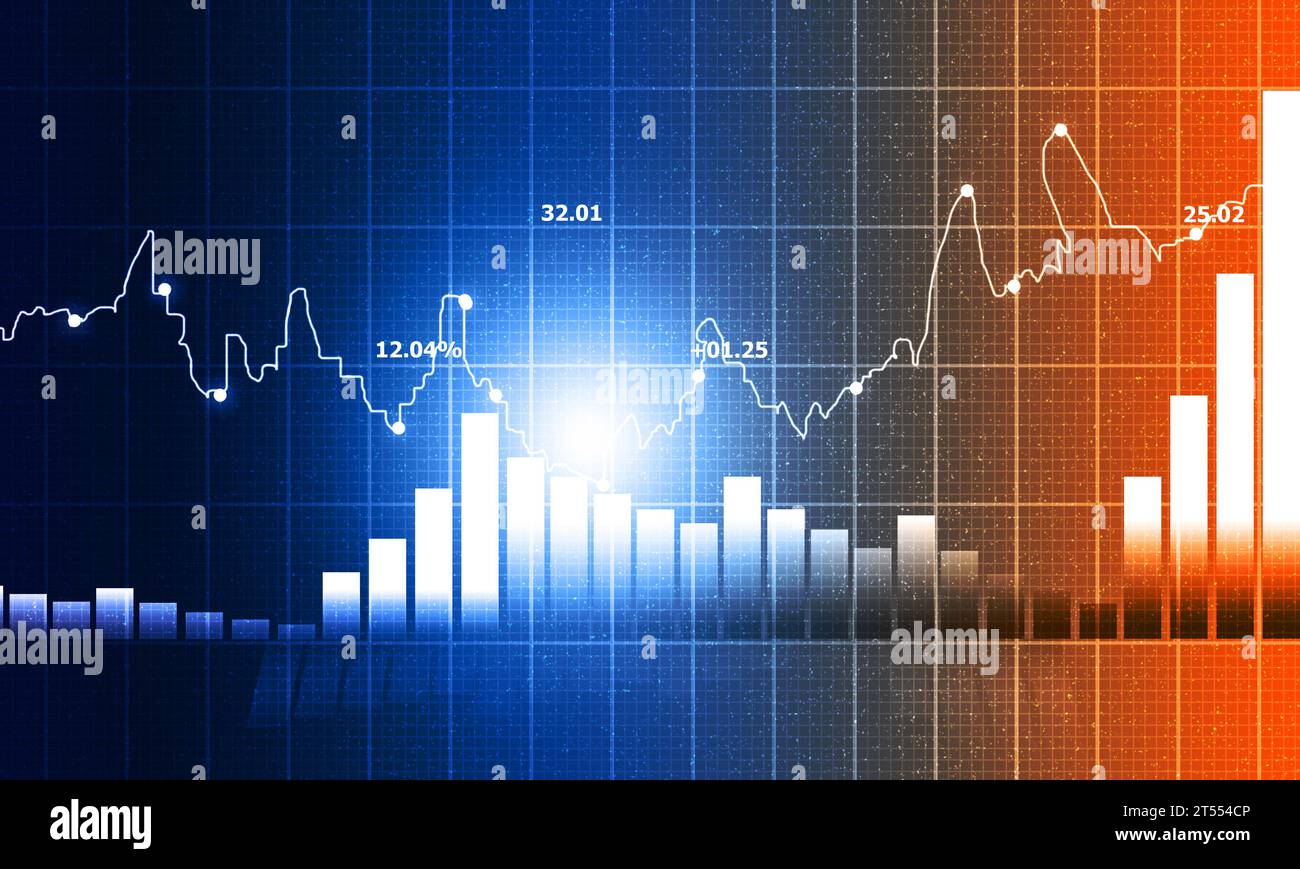 stock market finance graph background with abstract Growth graph chart ...