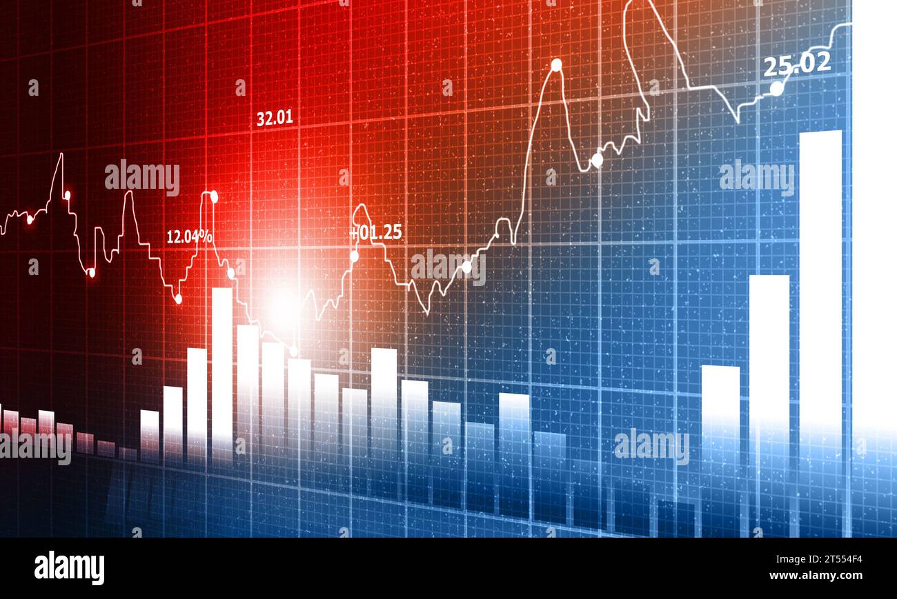 stock market finance graph background with abstract Growth graph chart ...