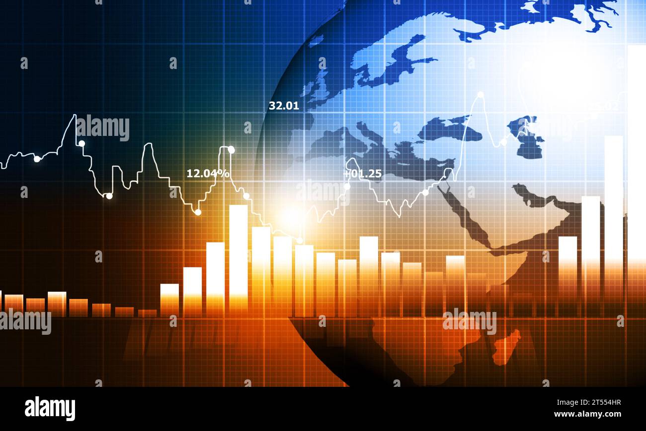 stock market finance graph background with abstract Growth graph chart ...