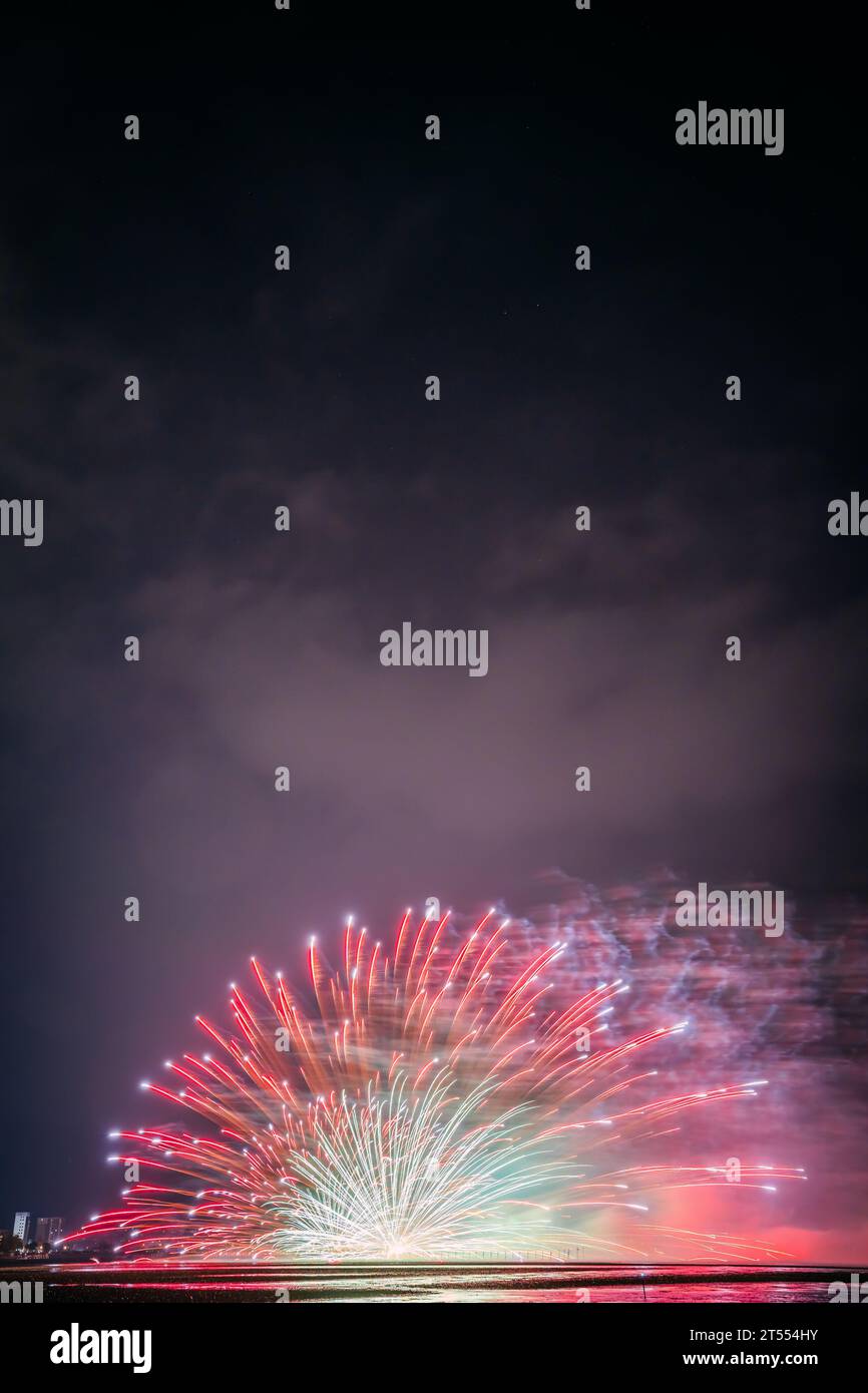Lake Suwa Fireworks Display Stock Photo - Alamy