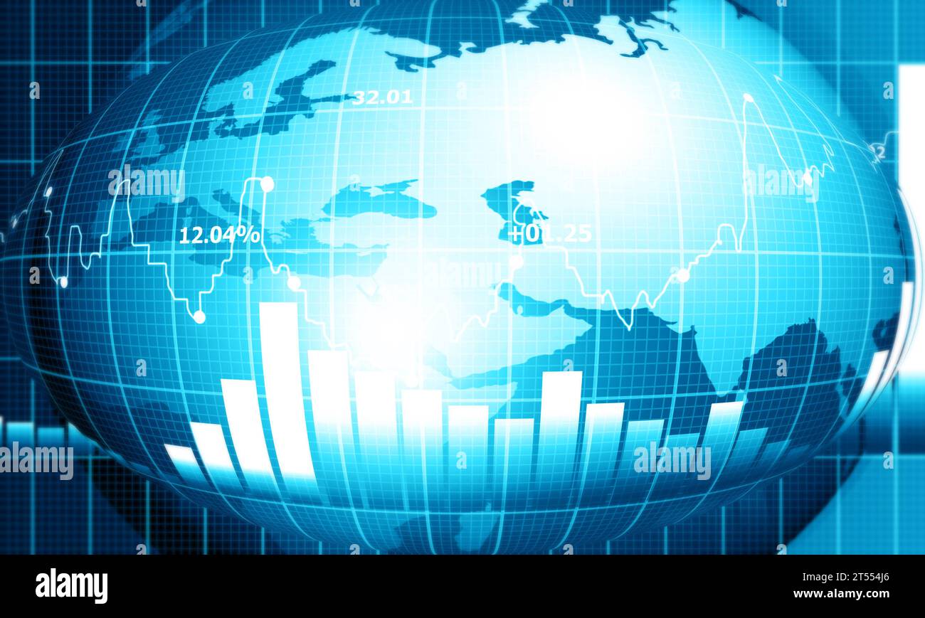 stock market finance graph background with abstract Growth graph chart ...