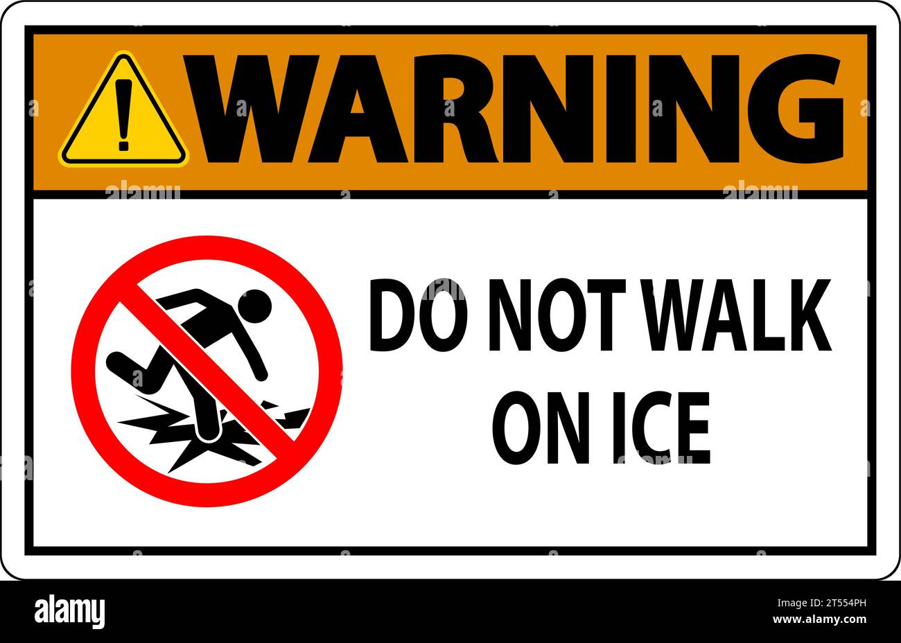 Warning Sign Do Not Walk On Ice Stock Vector Image & Art - Alamy